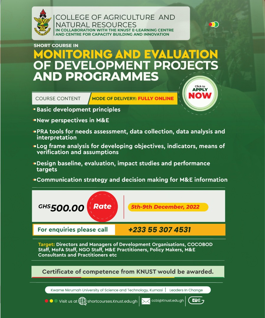 MonitoringAndEvaluation_Register | Elearning, KNUST